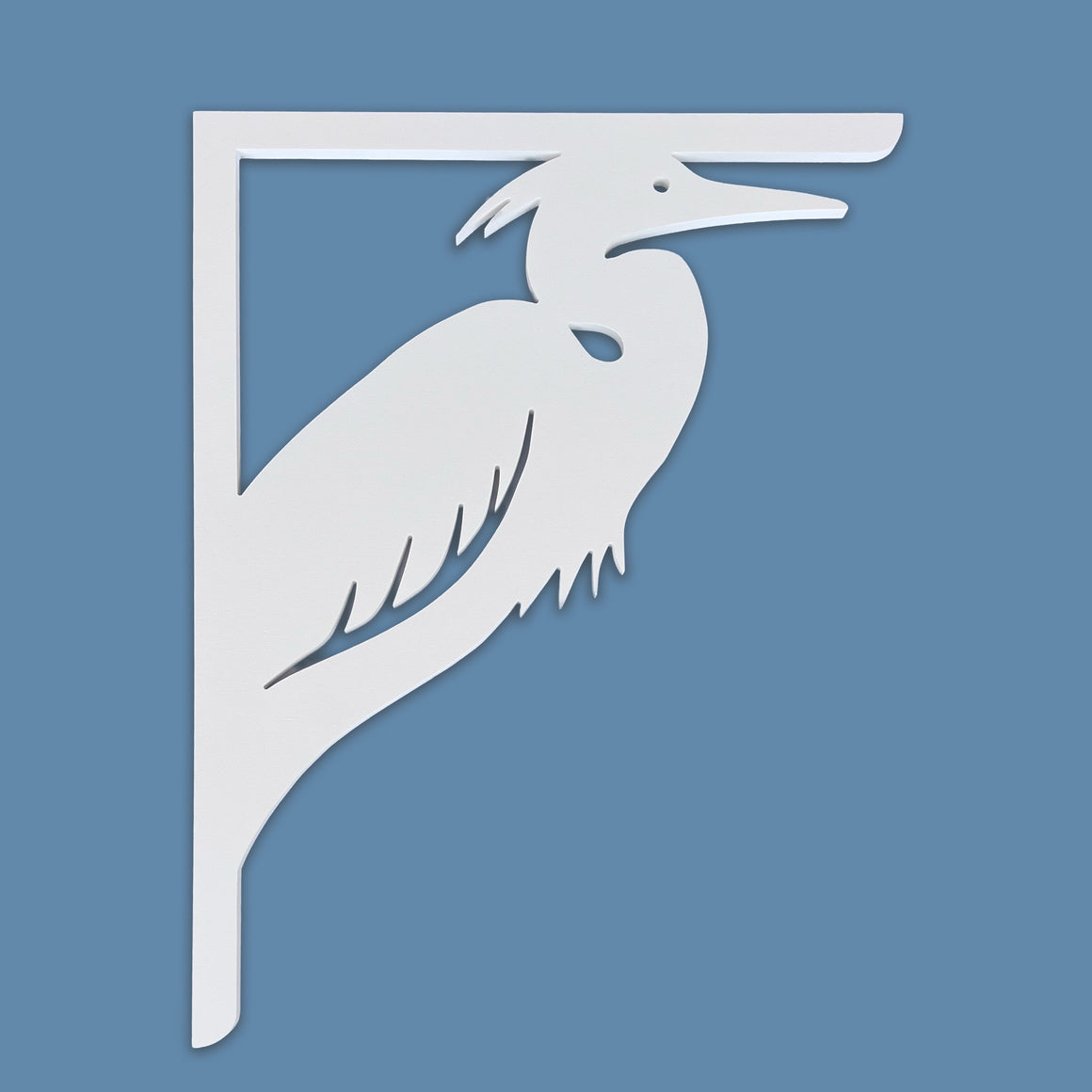 Heron Mailbox Bracket – Handcrafted PVC Porch Bracket | Nature Brackets