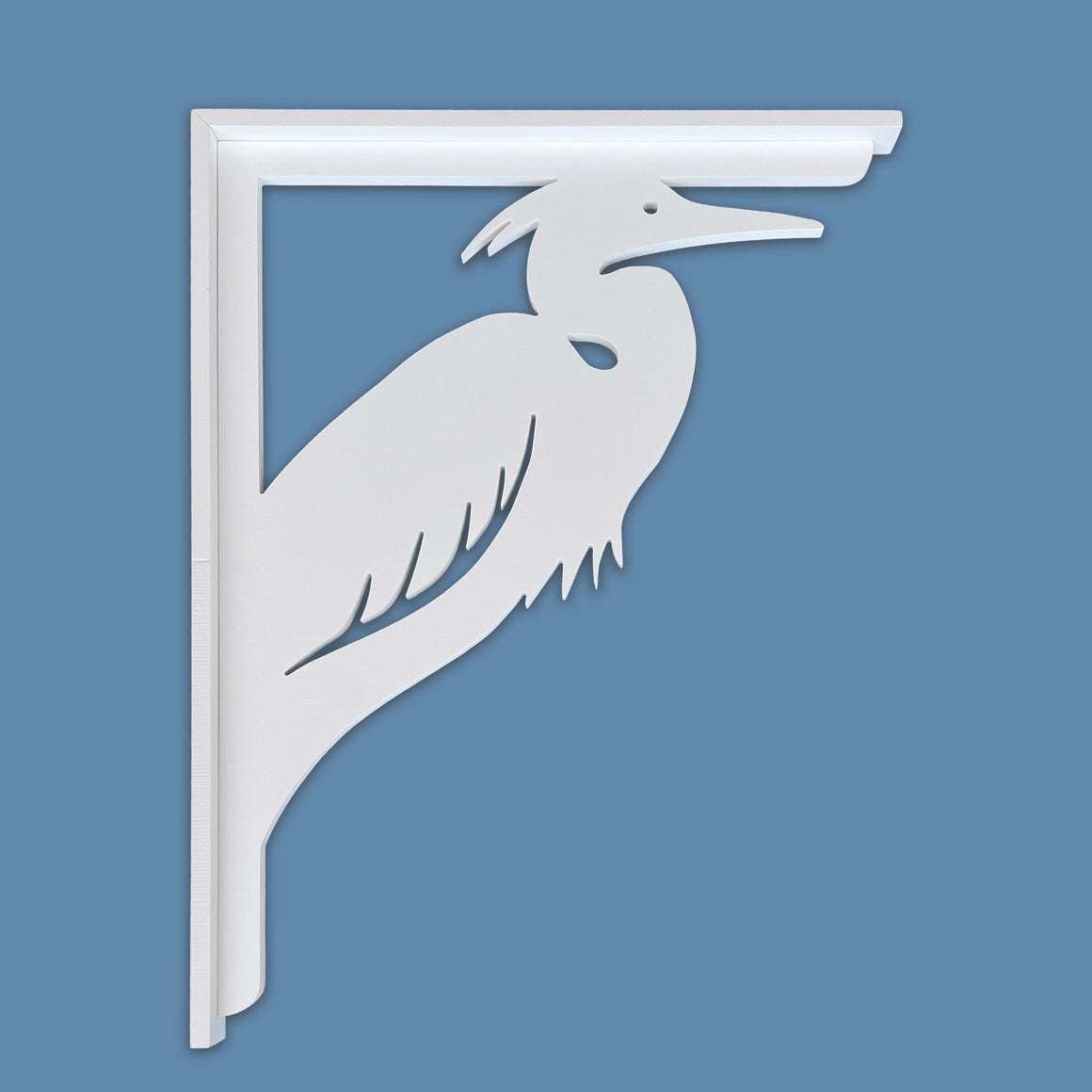 Heron Mailbox Bracket – Handcrafted PVC Porch Bracket | Nature Brackets